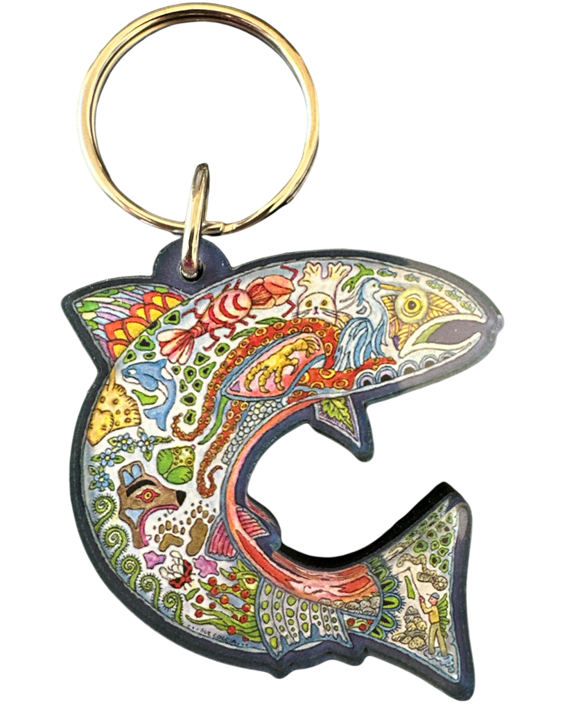 Coho Salmon Magnets, Keychains and Pins – EarthArt International