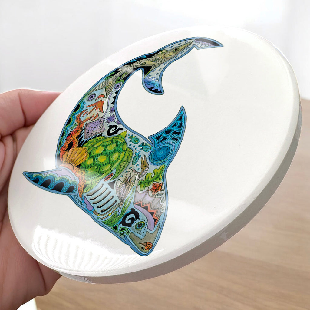 Shark Glazed Ceramic Coaster – EarthArt International